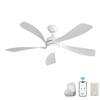 CACI Mall 52 in. Smart Indoor/Outdoor White Ceiling Fan Integrated LED ...