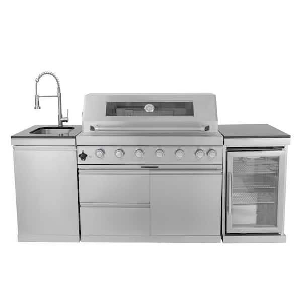 MONT ALPI Original Series 6 Burner Modular Outdoor Kitchen with Side ...
