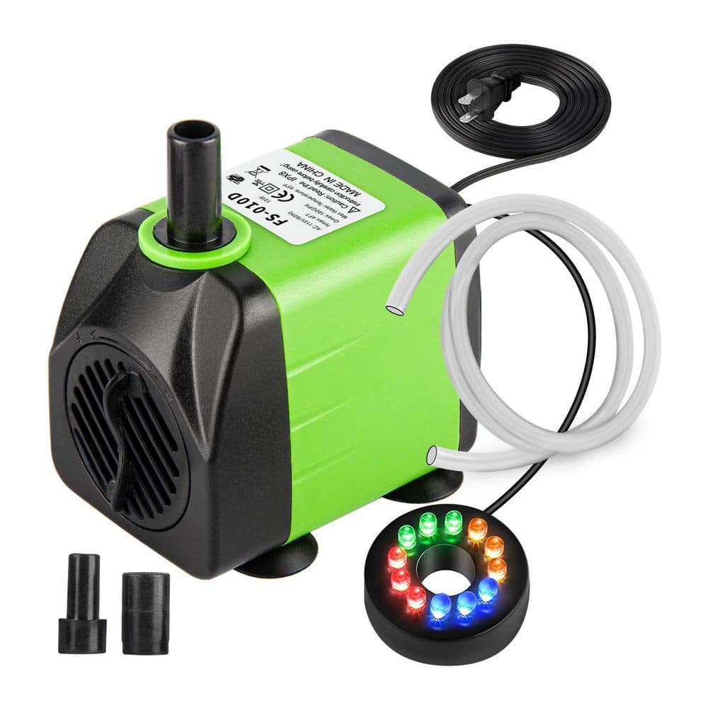 Oyezvary 160GPH Submersible Fountain Pump with LED Light for Aquarium ...