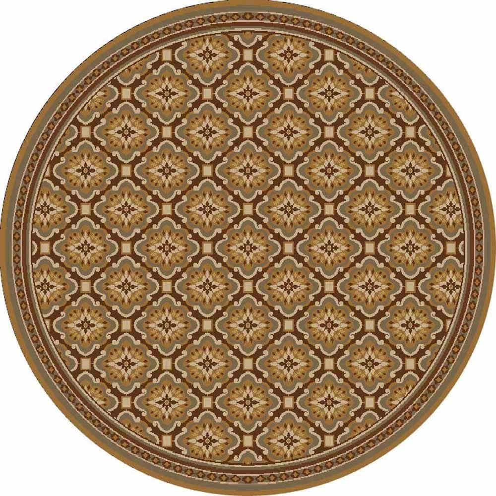 Hampton Bay Aurea Java/Sod 7 ft. 7 in. Round Indoor and Outdoor Rug ...