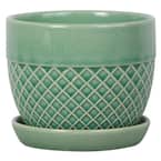 Trendspot 6 in. Ada White Ceramic Planter ECR00724S-060W2