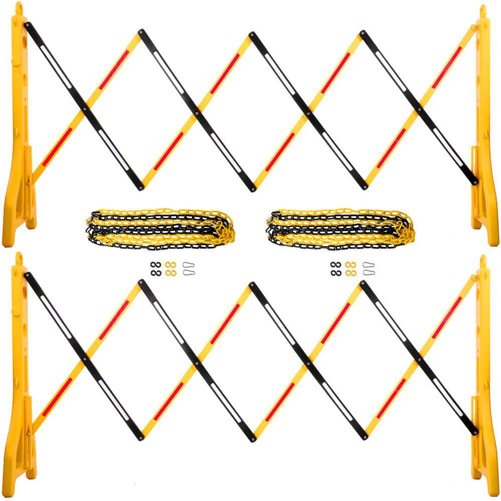 VEVOR Expandable Mobile Barricade 8.3 ft. Width Plastic Barricade ...