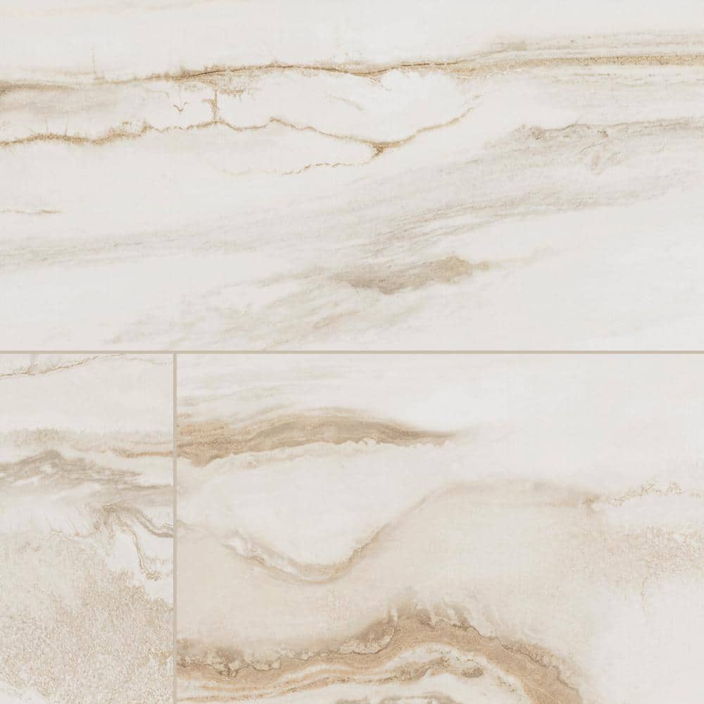 MSI Gallaxy Almond 24 in. x 48 in. Polished Porcelain Marble Look Floor and Wall Tile (15.50 sq ...