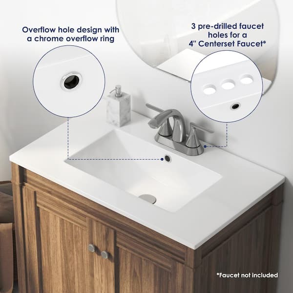 Eridanus Tucson 30 in. W x 18 in. D x 7 in. H Vitreous China Single ...