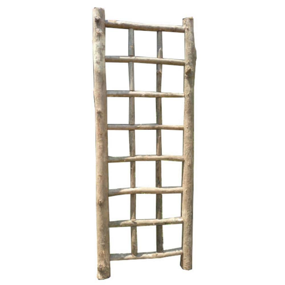 MGP 72 in. H Teak Log Wood Trellis TLT-62 - The Home Depot