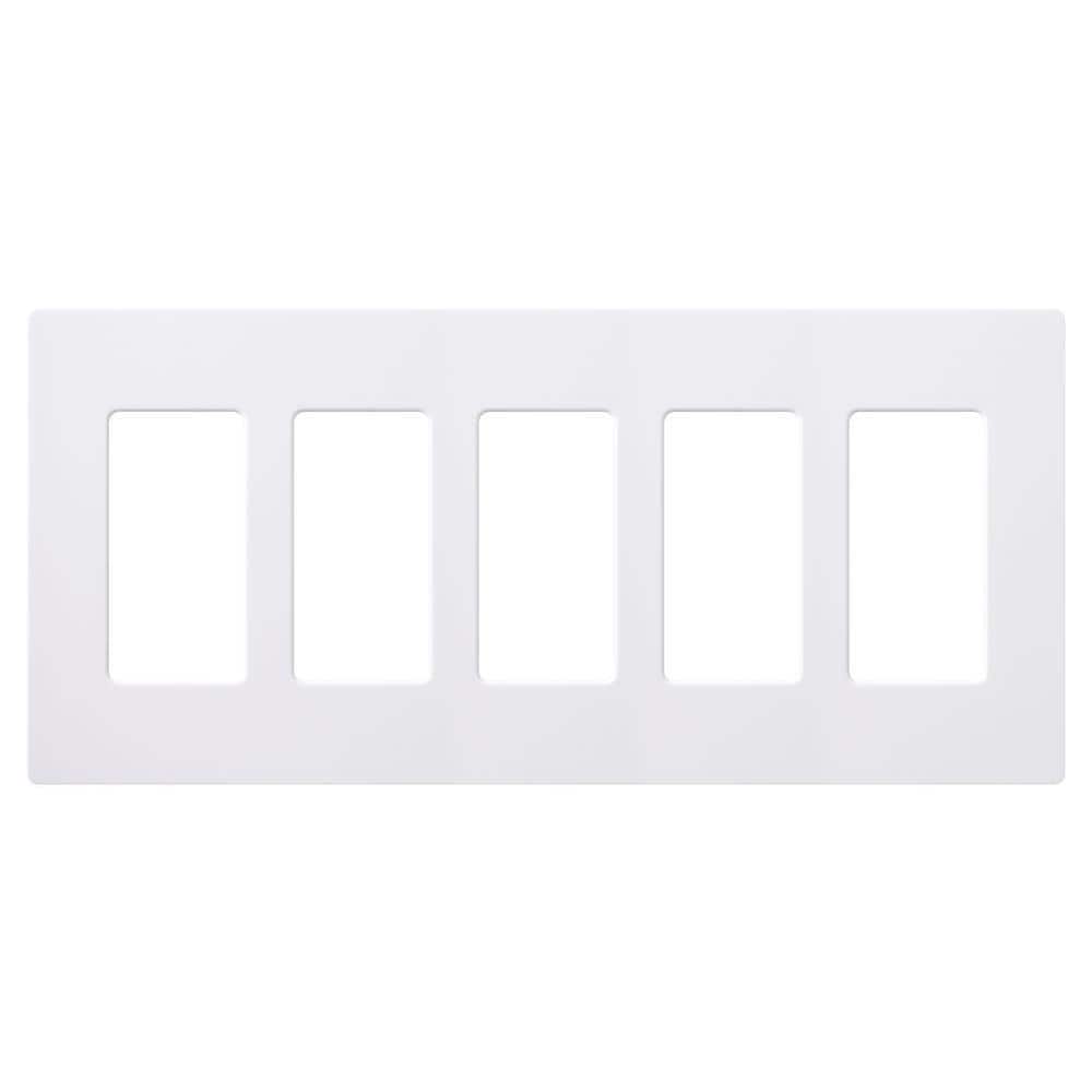 Lutron Claro 5 Gang Wall Plate for Decorator/Rocker Switches, Gloss ...