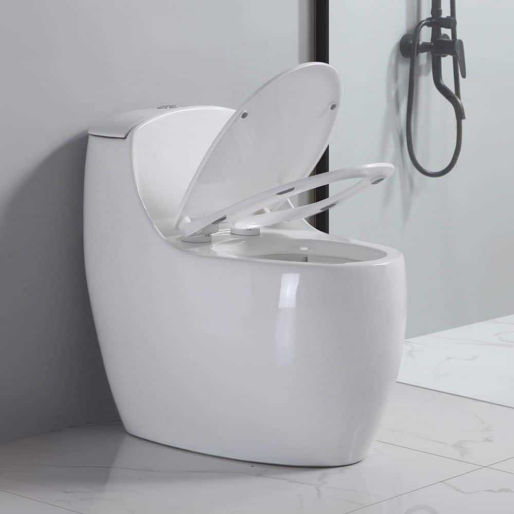 Simple Project Round 1-Piece Toilet 1.6 GPF Single flush Toilet, High ...