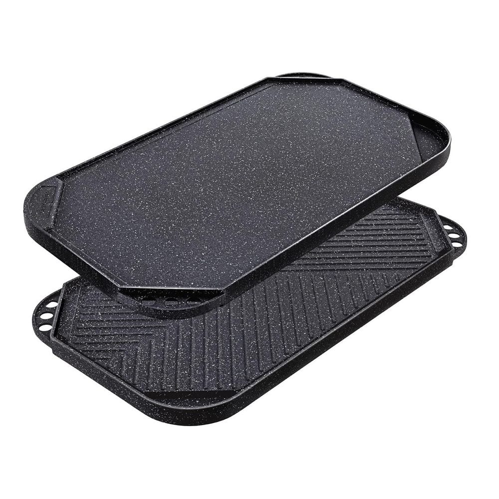 Wudkey 2-Burner Cast Aluminum Nonstick Griddle Grill Pan, Reversible ...