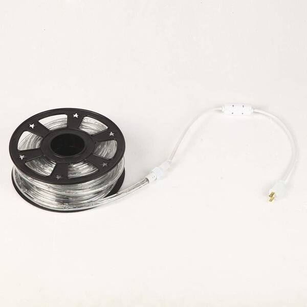 OBJLGEV 100 ft. Outdoor Warm White Plug-In Integrated LED Rope Light (1 ...