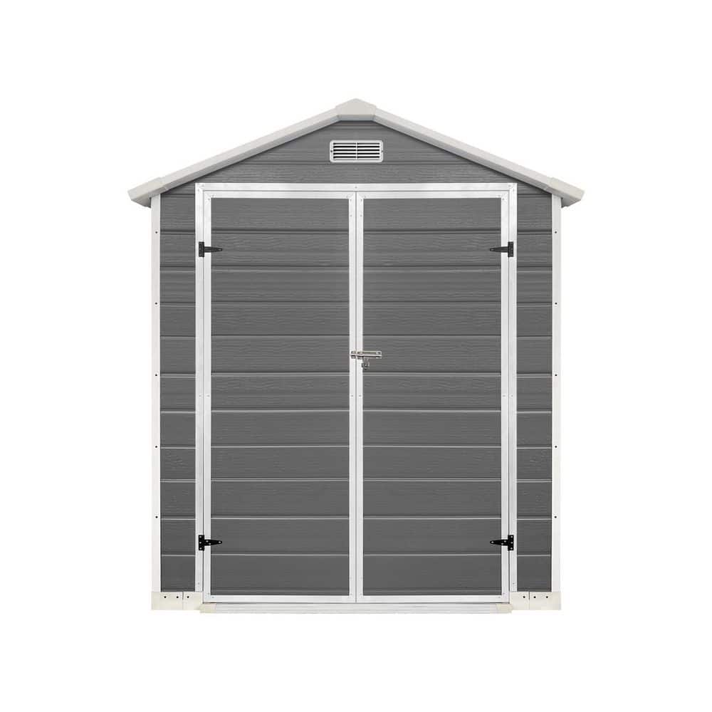 Tatayosi 6 ft. x 4 ft. Multi-Purpose Plastic Vinyl Outdoor Storage Shed ...