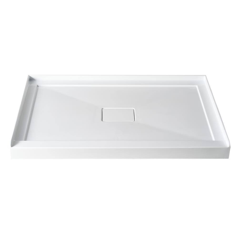 NTQ 54 in. x 36 in. Acrylic Single Threshold Base Rectangular Alcove ...