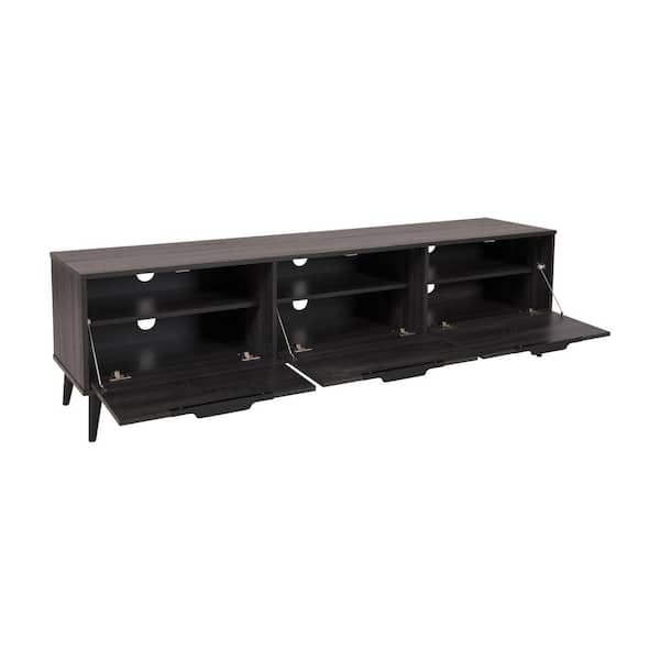 TV Bench with Cabinet Storage for TVS Up to 85 Cole Dark Grey