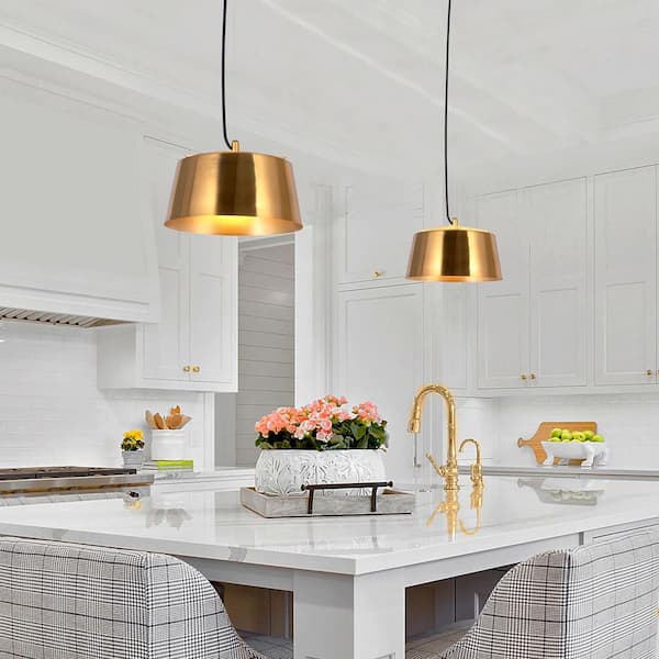 Uolfin Modern Kitchen Island Drum Pendant Light 1-Light Electroplating ... Uolfin Modern Kitchen Island Drum Pendant Light 1-Light Electroplating ...