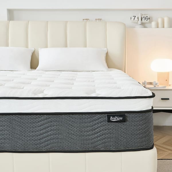BedNew Full Medium Firm Hybrid Pocket Spring 14 in. Pillow Top Mattress Bed in a Box Mattress BN03 36 14F