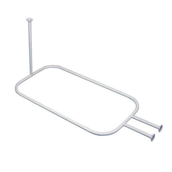 Zenith NeverRust 61 in. Aluminum Hoop Shower Rod for Claw Foot Tubs in ...