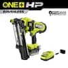 RYOBI ONE+ HP Brushless Cordless 21° Framing Nailer Kit with 4.0 Ah ...