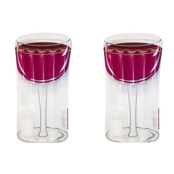 Swimline Red Wine Glass Inflatable Raft Float for Pool or Beach (2-Pack ...