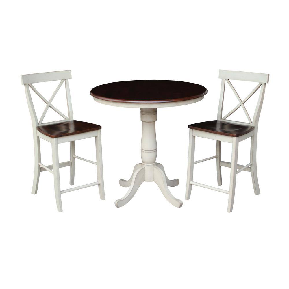 International Concepts 3 Piece Set Almond And Espresso Solid Wood 36