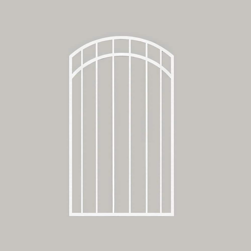 NUVO IRON Glossy White Arched Coral Steel Gate (33 in. W x 56 in. H ...