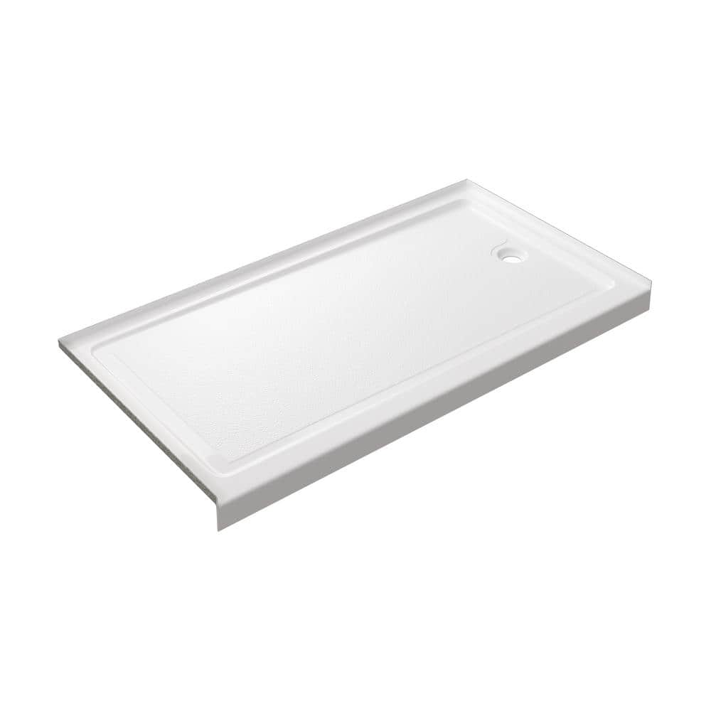 PULSE Showerspas 60 in. L x 30 in. W Alcove Shower Pan Base with Front ...