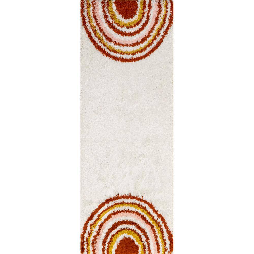 nuLOOM Dotty Half Sunset Shag Orange 2 ft. 6 in. x 6 ft. Runner Rug ...