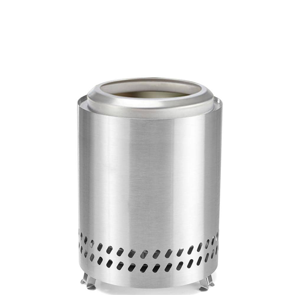 Kahomvis Smokeless Fire Pit 9.6 in. Outdoor Portable Stainless Steel ...