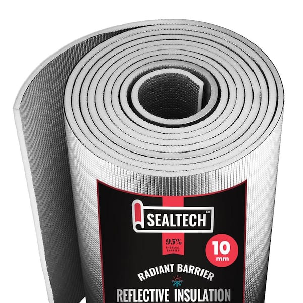 SEALTECH 8 in. x 50 ft. Heavy-Duty 10 mm Reflective Insulation Radiant Barrier Roll ...