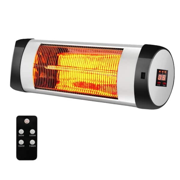 Lukvuzo 1500-Watt Aluminum Wall-Mounted Electric Heater Patio Infrared ...