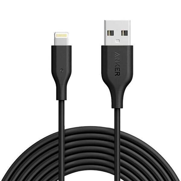 Anker PowerLine 10 ft. Lightning Cable, Black A8113H1201 - The Home Depot