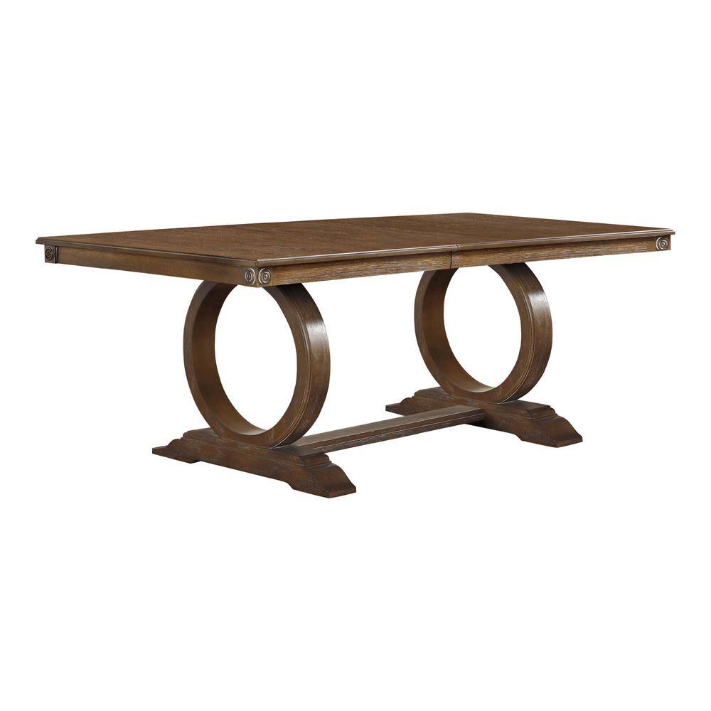 Furniture of America Addicus Transitional Rustic Oak Wood 84 in ...