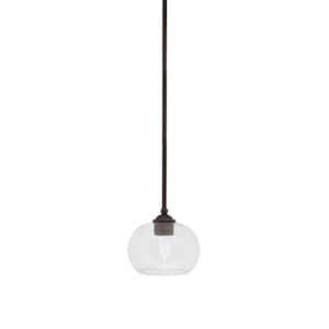 Clevelend 100-Watt 1-Light Brown Pendant Mini Pendant Light with Clear ...