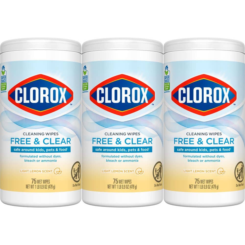 Clorox 75-Count Simply Lemon Compostable All-Purpose Cleaning Wipes (3 ...