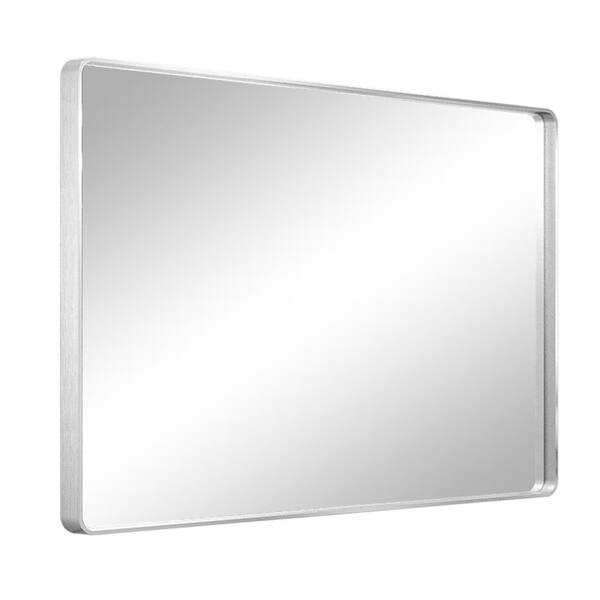 TETOTE 48 in. W x 36 in. H Rectangular Aluminum Framed Wall Mount Bathroom Vanity Mirror in ...