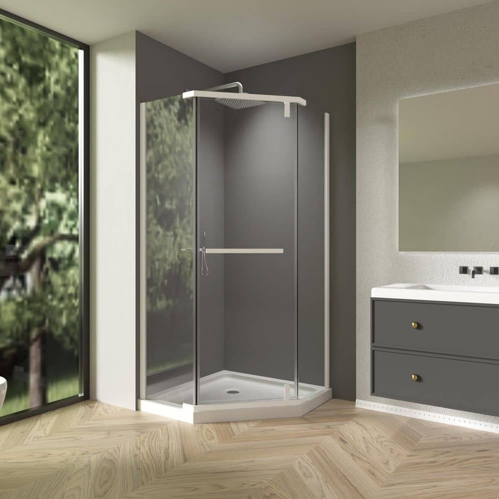 ACE DECOR Corner Shower Enclosure 36 x 72 in. Frameless Neo-Angle ...