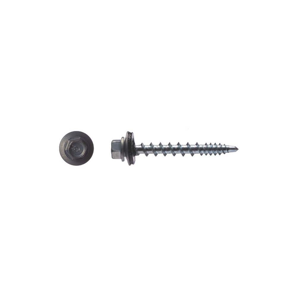 BIG TIMBER #10 x 1-1/2 in. Zinc Hex Washer Head Metal to Wood Screw ...