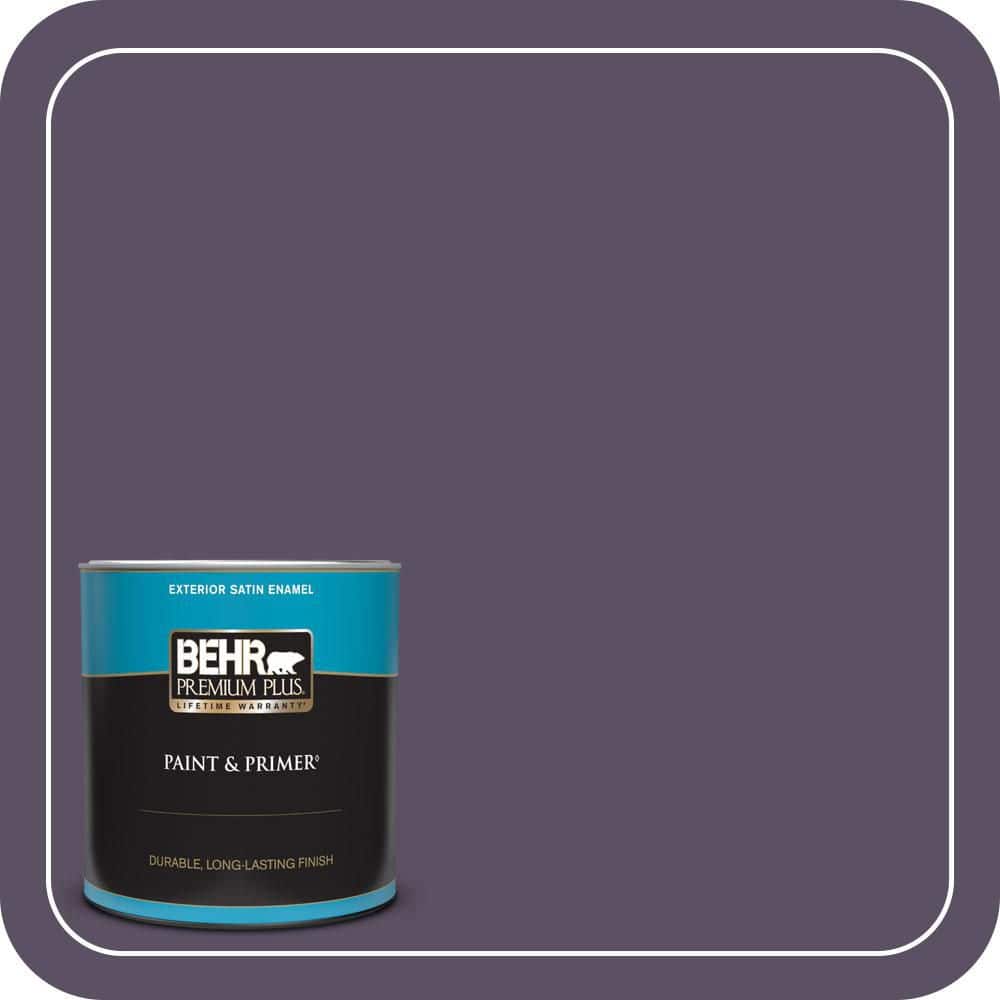 BEHR PREMIUM PLUS 1 qt. #660F-7 Napa Grape Satin Enamel Exterior Paint ...