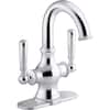KOHLER Capilano Monoblock 4 in. Centerset 2-Handle Bathroom Faucet in Polished Chrome K-R30580 ...