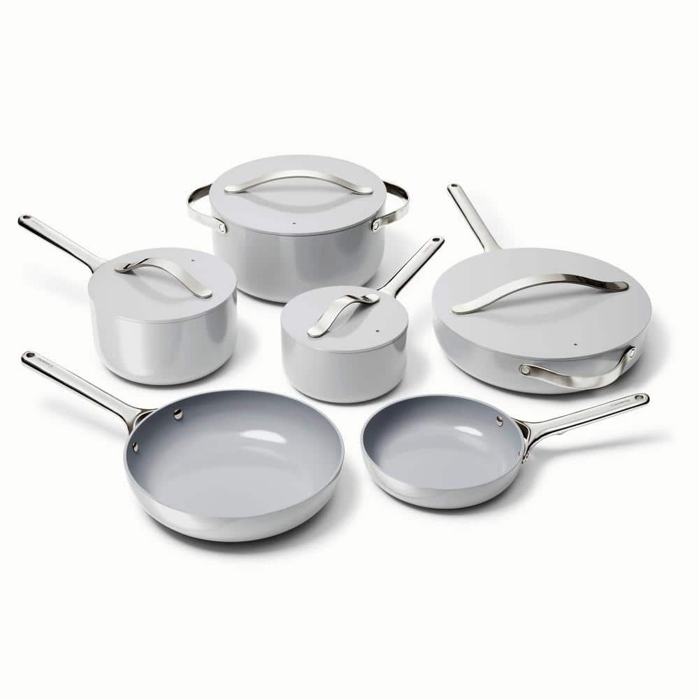 CARAWAY HOME Ceramic Cookware Set and Mini Duo Bundle in Gray CW-BND3 ...