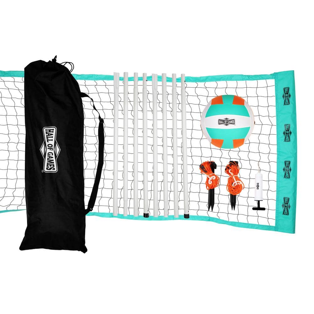 HALL OF GAMES 20 ft. Outdoor Volleyball Net and Carrying Bag Set with ...