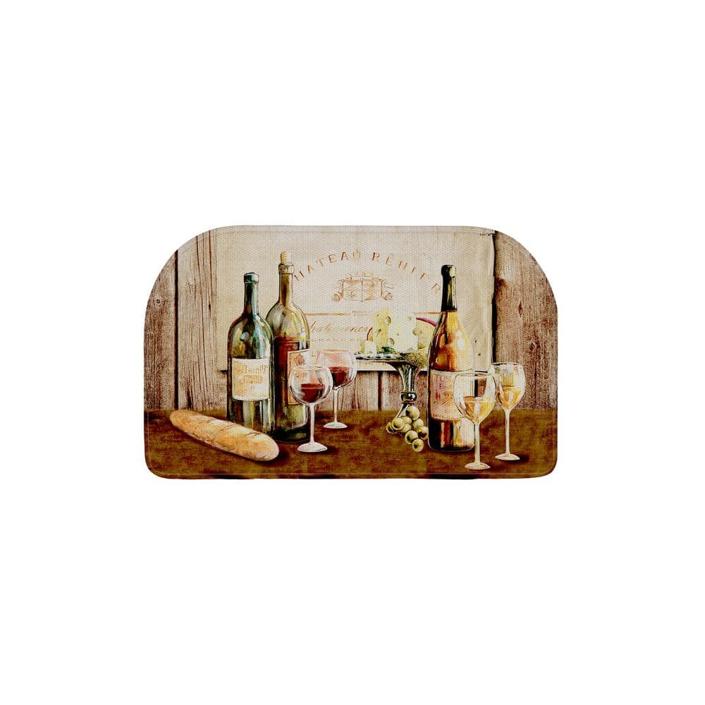 EverGrace Wine and Cheese Semi Circle Kitchen Mat 18in.x 30in ...