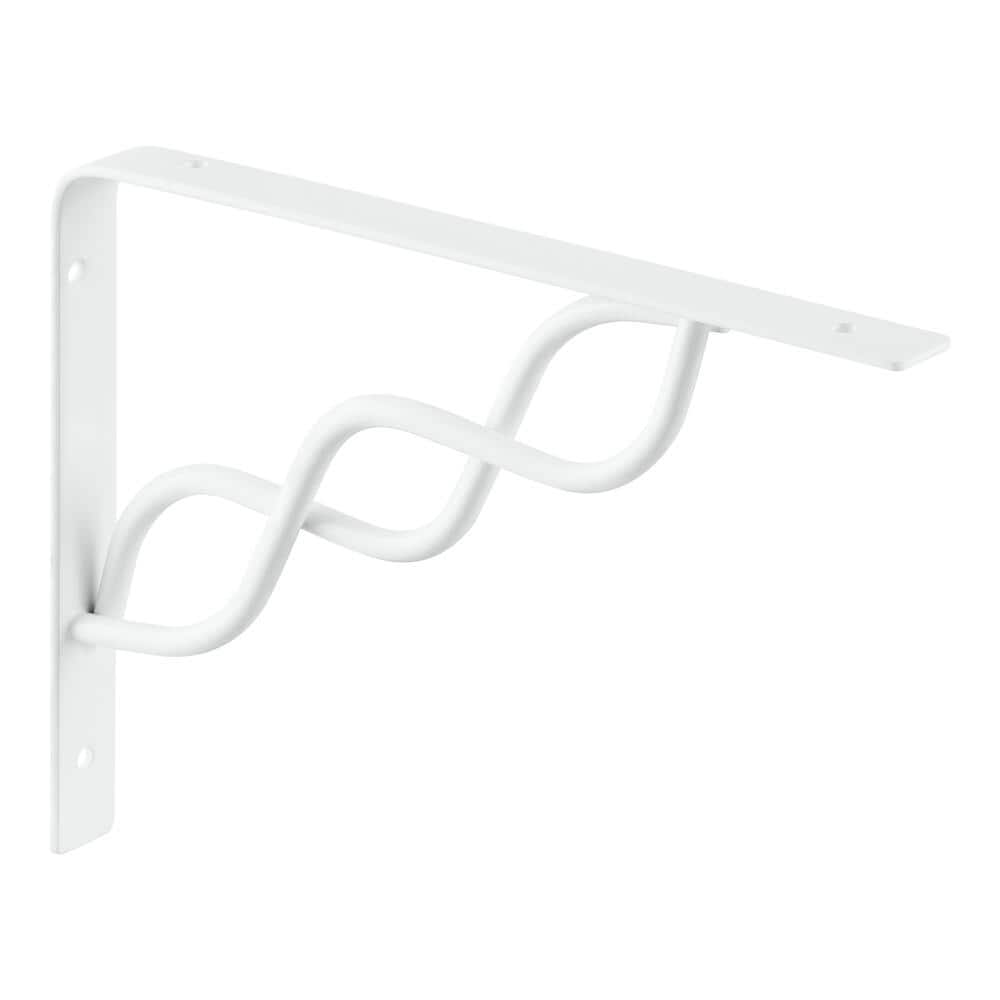 Everbilt 6 in. - 8 in. White Scroll Deco Shelf Bracket 46402PHLHD - The ...