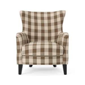 Noble House Arabella Green Checkerboard Fabric Club Chair 42701 - The ...