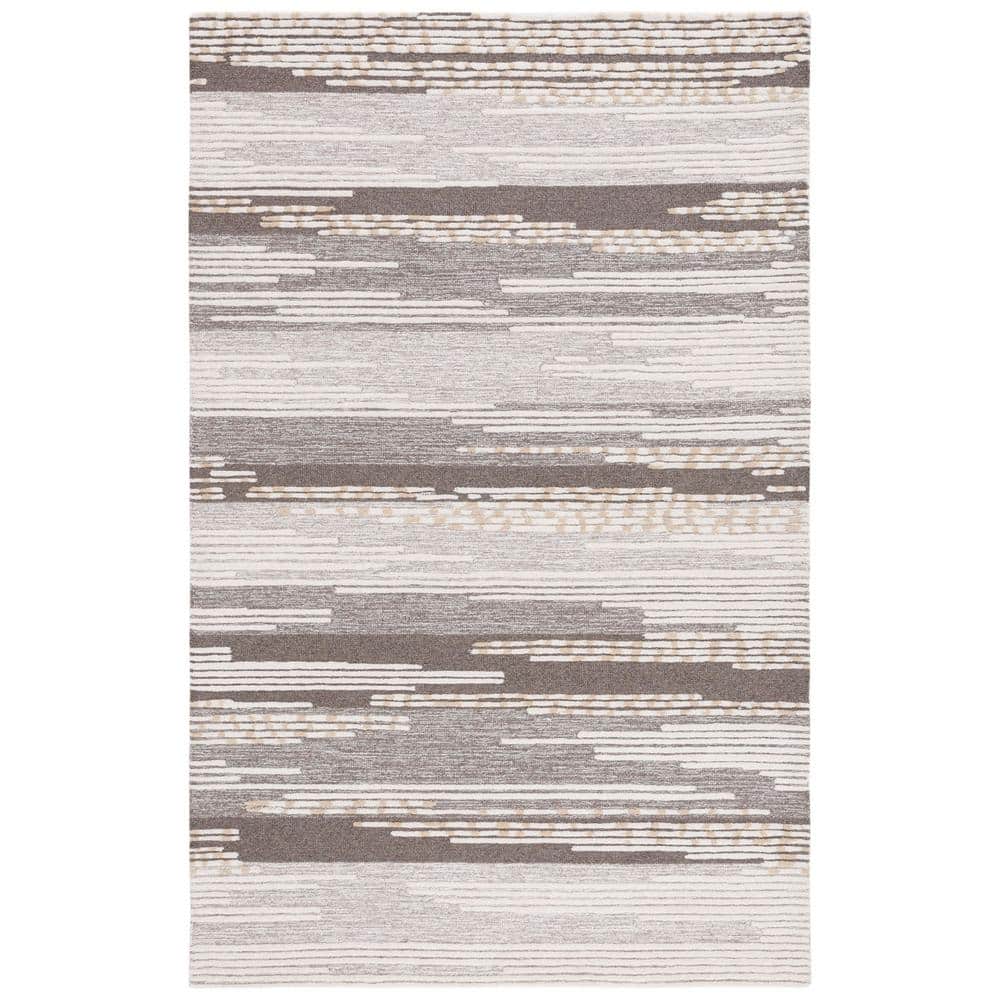 SAFAVIEH Martha Stewart Natural/Beige 5 ft. x 8 ft. Abstract Striped ...