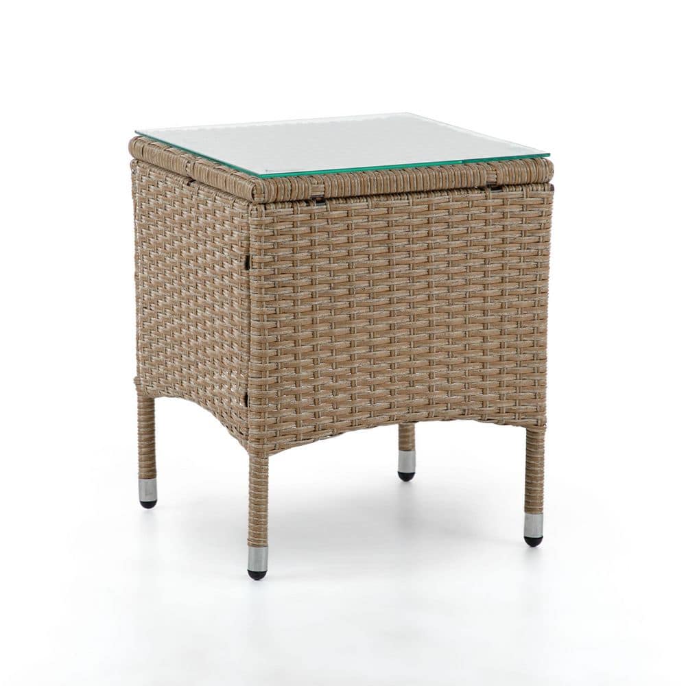 MUSE & LOUNGE Valo Natural Square Metal Outdoor Side Table ML1EA11-16 ...