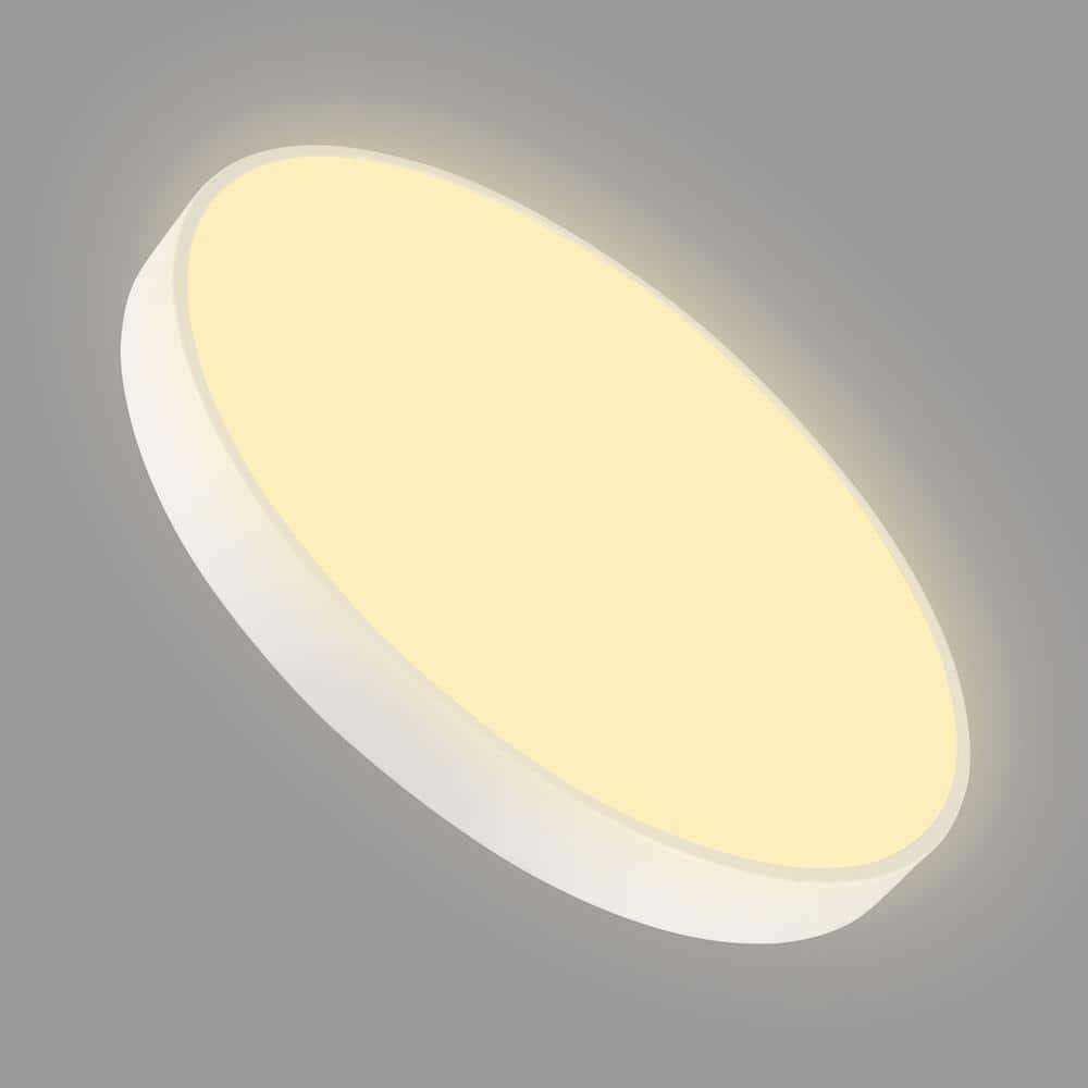 CIPACHO 15.75 in. 28-Watt 1-Light White LED Flush Mount Light Fixture ...