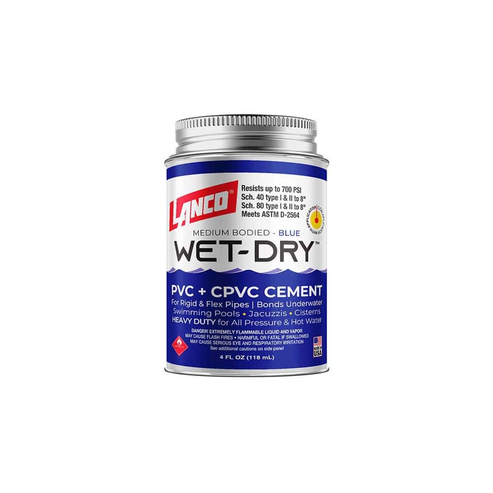 Lanco 4 oz. Wet-Dry Blue PVC Cement SM248-8 - The Home Depot