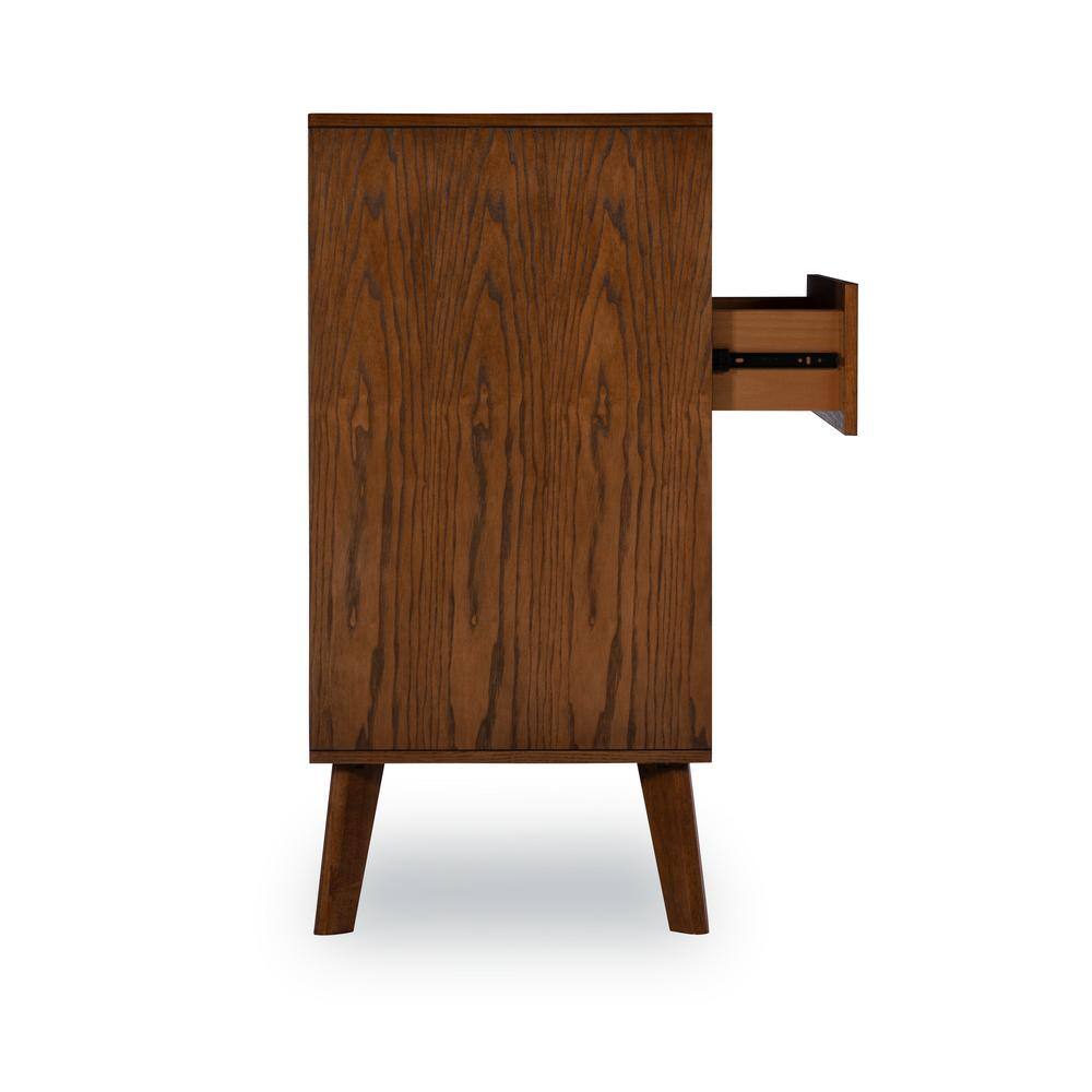 Linon Home Decor William Brown Ash Veneer 4 Drawer Chest With Bronze ...