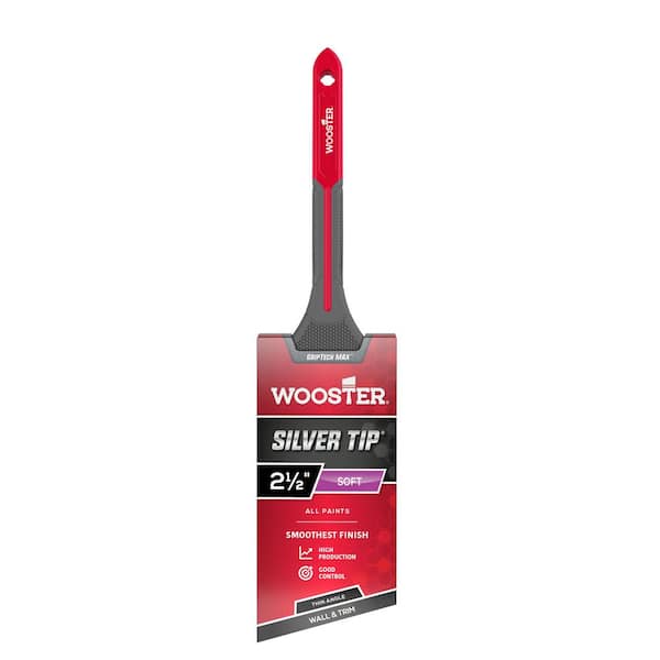 Wooster 2-1/2 in. Polyester Thin Angle Sash Silver Tip GripTech Max ...