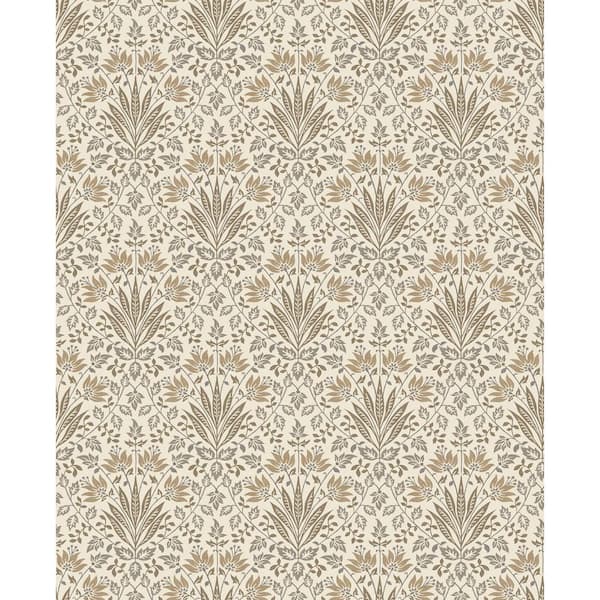 A-Street Prints Woodbury Brown Floral Damask Wallpaper Sample 4173 ...