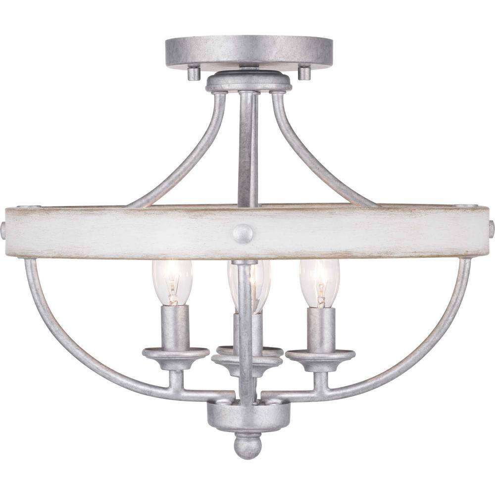 Progress Lighting Gulliver Collection 4-Light 14-1/4" Coastal Semi-Flush Convertible Flush Mount ...